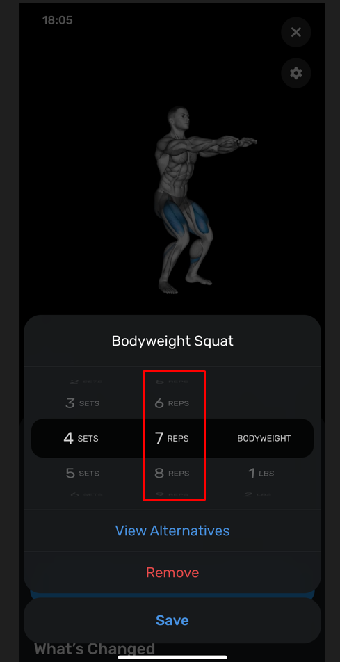 Adjust repetition – Fitness AI